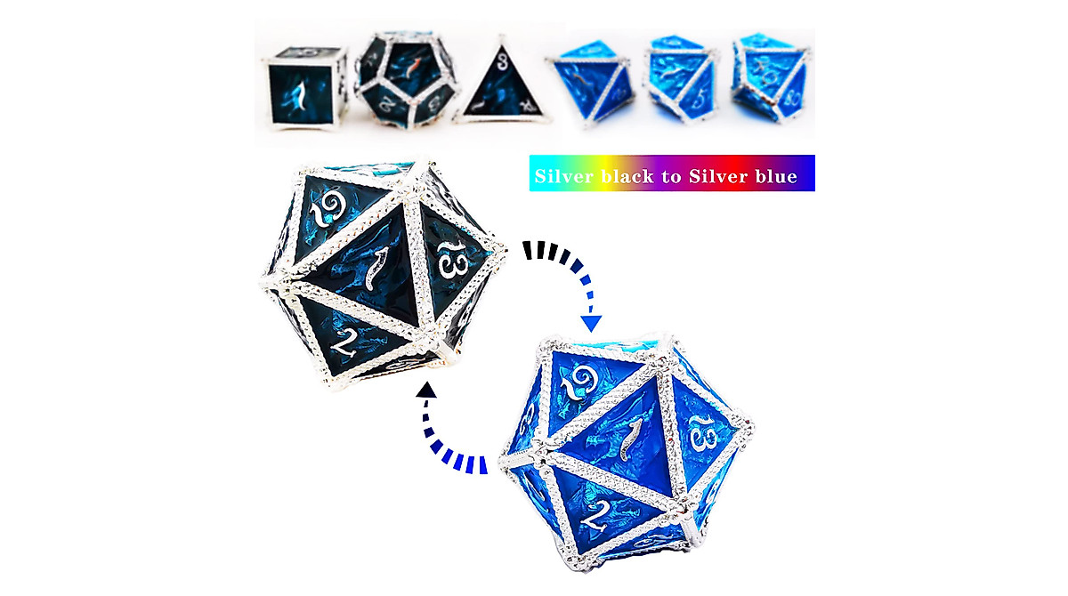 MJDICEOK Color Changing Dragon Dice Set for D&D