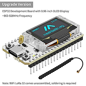 MakerFocus ESP32 LoRa V3 Development Board with 915 MHz Antenna Integrated WiFi Bluetooth SX1262 CP2102 0.96-inch OLED Display Type C for Meshtastic IoT Arduino Intelligent Scenes