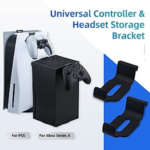 Mcbazel Controller Holder for PS5, Controller Stand Mount for Xbox Series X, Storage Bracket for Playstation 5/ Xbox Sereis X Controllers - No Screws & No Adhesive Tape