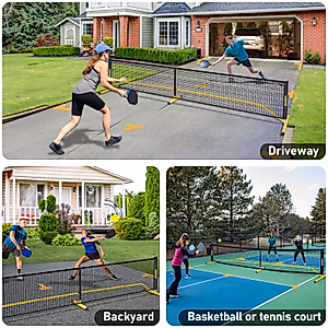 5.0 Upgraded Portable Pickleball Net System 22FT Full Court Official Regulation Size Pickle Ball Nets Indoor & Outdoor with Court Line Marker & Carrying Bag