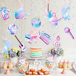 Music Singer Party Hanging Swirls Singer Birthday Party Decoration Popular Singer Themed Swirl Ceilings Pop Music Party Hanging Streamers for Girls Singer Theme Party Baby Shower Supplies