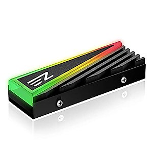 EZDIY-FAB NVME M.2 Aluminum Heatsink 5V 3 Pin ARGB Cooler for 2280 M2 SSD Heat Sink Tri-Cool with Silicone Thermal Pad
