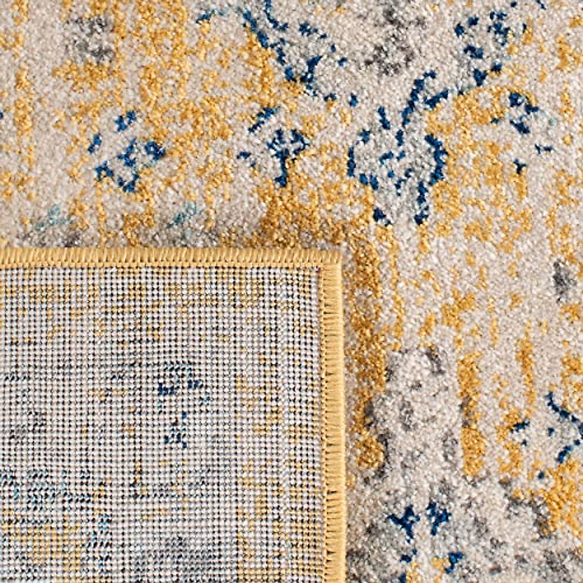 SAFAVIEH Evoke Collection Area Rug - 8' x 10', Gold & Ivory, Boho Oriental Design, Non-Shedding & Easy Care, Ideal for High Traffic Areas in Living Room, Bedroom (EVK224B)