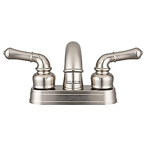 Dura Faucet DF-PL620C-SN RV Bathroom Sink Faucet - Smooth Turning 2-Lever (Brushed Satin Nickel)