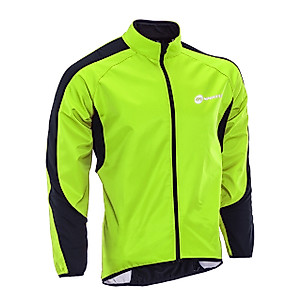 sponeed Wind Breakers Thermals for Men Cycling Jackets Windproof Fleece Coat for Biking US L Green