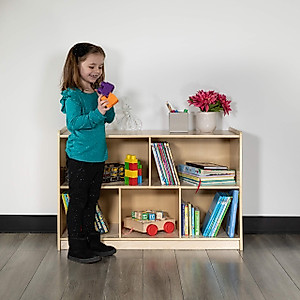 EMMA + OLIVER Wooden 5 Section School Classroom Storage Cabinet for Commercial or Home Use