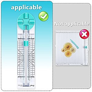 Ecraft Paper Trimmer Replacement Blades Use for 4 Style Multi-Function Scrapbooking Tool with Dial Blades of Wave Paper Cutter Blade Refills Mint Green (4 Pack）