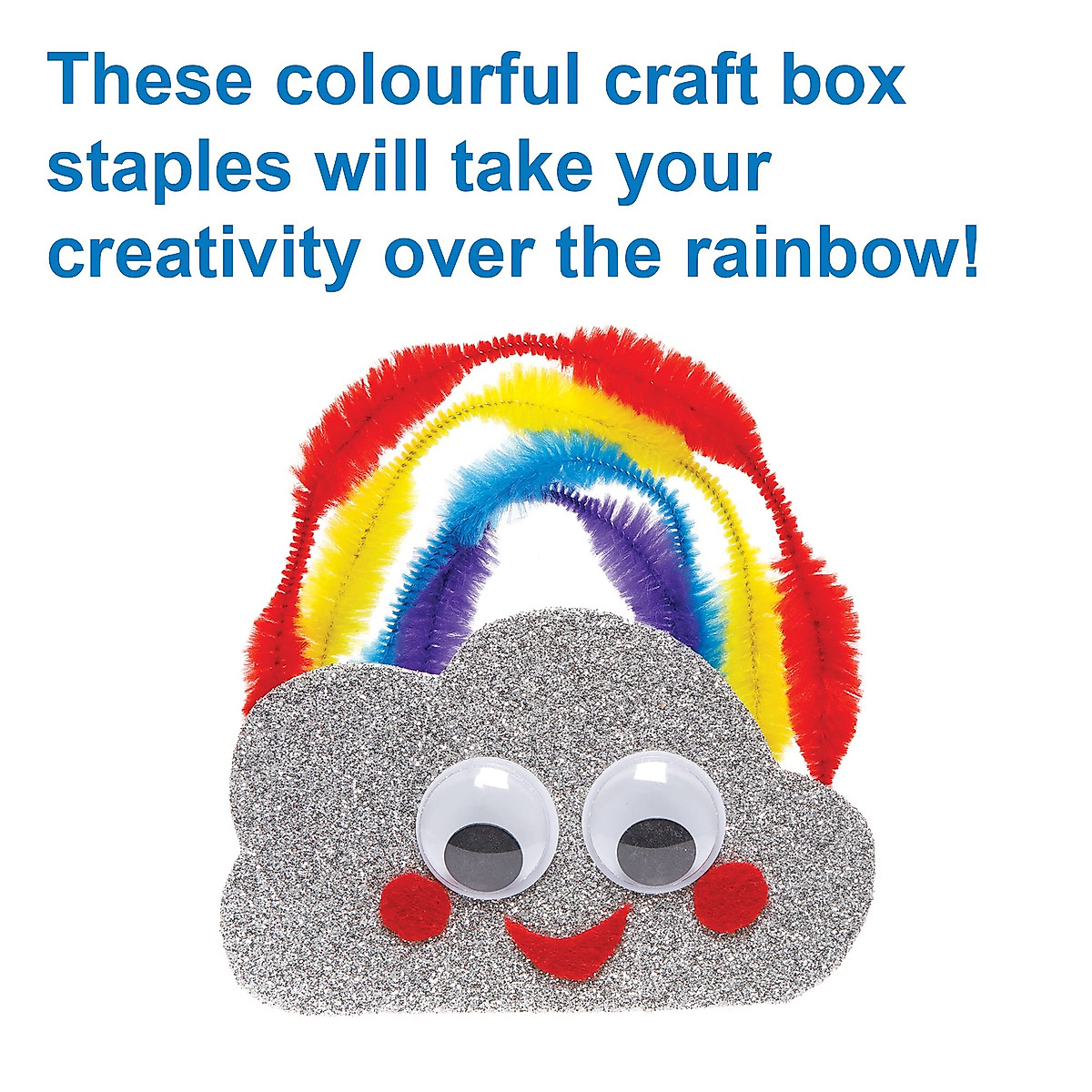 Baker Ross FE322 Rainbow Pipe Cleaners Craft Set - Pack of 105, Craft Wire, Card Making Supplies, Childrens Arts and Crafts Materials, Embellishments for Crafting