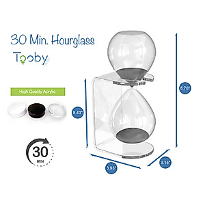 Tooby Hourglass Sand Timer 30 Minutes, Halfhour Glass with Decorative Acrylic Floating Support, Crystal Sand Clock Modern Decor for Home and Office