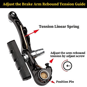 RUJOI Bike Brakes Set,Mountain Bike V Brakes Type,V-Brake Replacement Set for MTB, Road Bike,BMX,E Bike Black (2 Pack)
