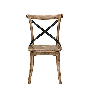 Acme Furniture Set of 2 Side Chairs with X-Shape Back, Rustic Oak