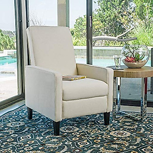 Christopher Knight Home Darvis Fabric Recliner, Beige, 31.5D x 25.6W x 39.98H in