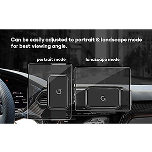 Gaze Wide H Wireless Car Charger for Galaxy Z Fold 3, Fold 4, iPhone 13 Pro Max, Landscape Smartphone Mount, 15W Qi Fast Charging, Dashboard Air Vent Mount