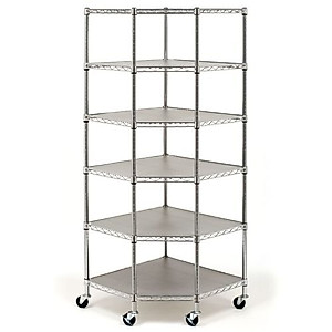 COLIBROX Heavy Duty Wire Steel 6-Tier Corner Shelf Garage Storage Shelving Rack