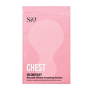SiO Beauty ChestLift - Chest Anti-Wrinkle Pad 4 Weeks Supply - Overnight Smoothing Silicone Pad For Cleavage & Decollete Skin