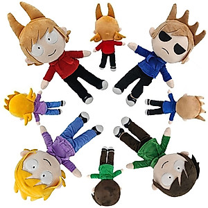 ZYSMJSY 12.6-14.9in Eddsworld Plush Doll, Eddsworld Plushies, Tord Eddsworld Toy, Tord & Matt/Tom & EDD Soft Stuffed Animals Doll, Tord Doll Toys for Fans of Eddsworld. (4 PCS)