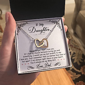 FG Family Gift Mall Birthday Gifts For Daughter Necklace, Father Daughter Gifts From Mom, Gifts For Daughter From Dad, Daughter Necklaces From Mom, Stainless Steel, Cubic Zirconia