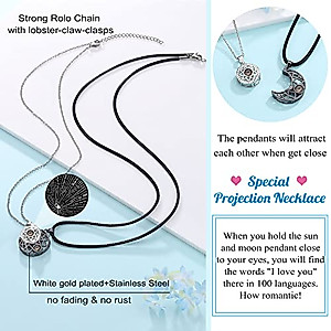 UPROMI Couples Gift Ideas, Matching Necklace for Couple Gifts I Love You Couples Stuff Cute Birthday Anniversary Sweetest Wedding Christimas Valentines Day Gifts for Him Her Boyfriend Girlfriend