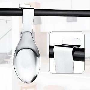 1 PCS Stainless Steel Spoon Rest, Spoon Holder for Stove Top, Utensil Spoon Rest Holder, kitchen utensils Holder for Ladles, Spatula, Cooking Utensils or Kitchen Tools (Silver)