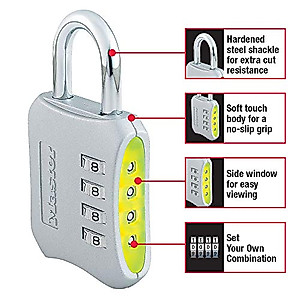 Master Lock Resettable Combination Locker Lock, Lock for Gym and School Lockers, Colors May Vary