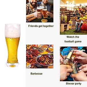 BPFY 18oz Beer Glasses Set of 6 Pilsner Beer Glass Craft Beer Glasses Beer Glassware Cup Bar Beer Glasses Pub Beer Glasses Classic Beer Glasses for Men