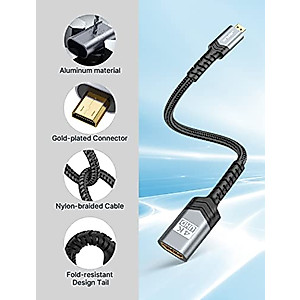 JSAUX Micro HDMI to HDMI Adapter, Micro HDMI Male to HDMI Female Adapter Cable, 4K@60Hz HDR 3D Dolby 18Gbps, Compatible for Nikon Zfc/GoPro Hero/Raspberry Pi 4/Sony A6000 and Other Action Camera-Grey