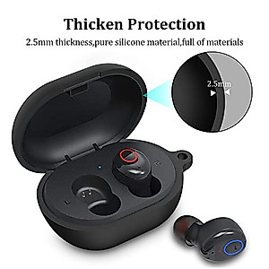 LEFXMOPHY Case Cover Replacement for Kurdene S8 Wireless Earbuds, Black Silicone Protective Skin Sleeve (Not for S8 Pro)
