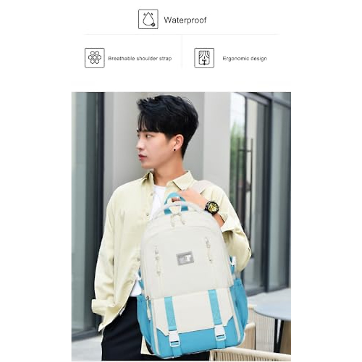 Caoroky knight Travel Laptop Backpack for Women Men Elementary Middle High School Bag College Backpacks Casaul Daypack Large Bookbags Purse for Teens Girls Boys-Blue