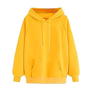 Women's Long Sleeve Hoodie Sweatshirt Pullover Tops Blouse Casual Solid Printed Pullover Hoodie for Winter Autumn