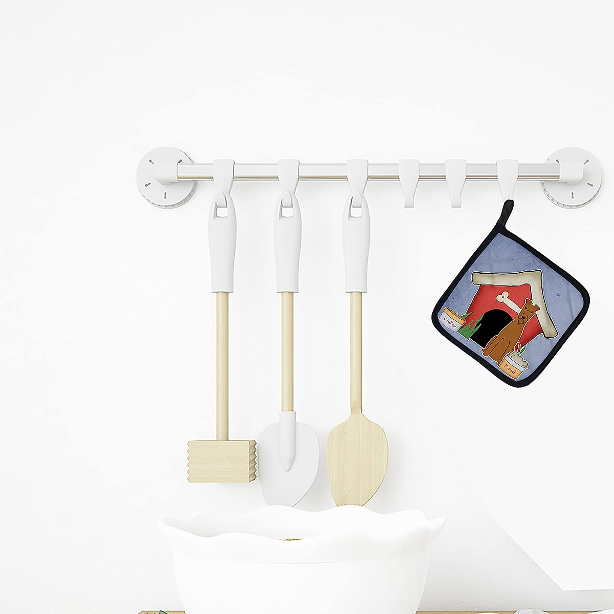 Caroline's Treasures BB2816PTHD Dog House Collection Irish Terrier Pair of Pot Holders Kitchen Heat Resistant Pot Holders Sets Oven Hot Pads for Cooking Baking BBQ, 7 1/2 x 7 1/2