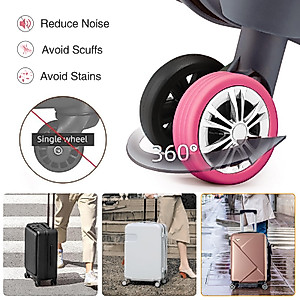 Luggage Suitcase Wheels Cover 12 Pack, Luggage Wheels Protector, Luggage Caster Cover, Luggage Spinner Wheels Silicone Case with Wear-resistant, Anti-noise for Carry-on Luggage with Spinner Wheels