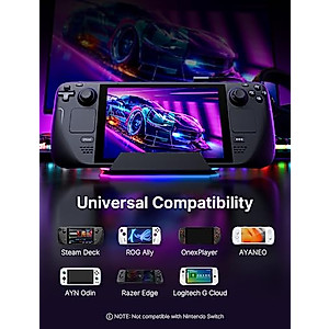 JSAUX RGB Docking Station for Steam Deck & ROG Ally, 8-in-1 Steam Deck Dock with HDMI 2.0 4K@60Hz, Gigabit Ethernet, USB-C 3.0, Dual USB-A 3.0, USB 2.0 and 100W USB-C Charging Port-HB0801(Black)