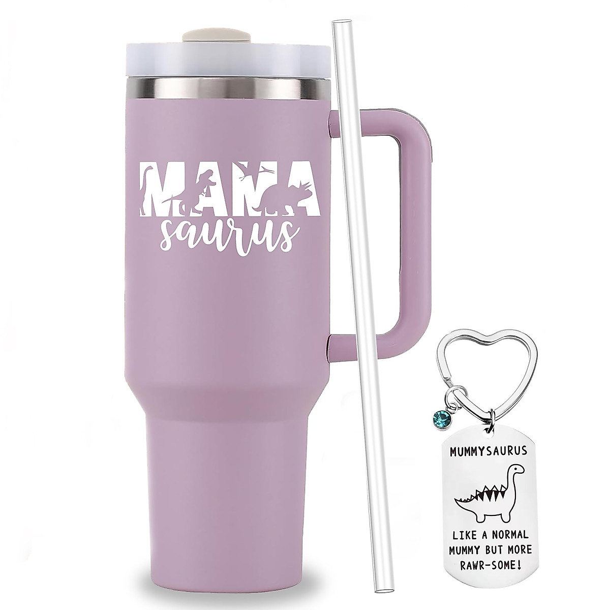CHONG SHENG Mamasaurus 40OZ Coffe Mug - Gifts for Mama Birthday, Christmas, Mother’s Day Gifts for Mom from Kids, Mamasaurus Tumbler