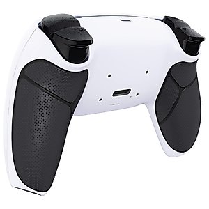 Black White Performance Rubberized Grip Redesigned Back Shell for PS5 Controller eXtremerate Rise & RISE4 Remap Kit - Controller & Rise Remap Board NOT Included