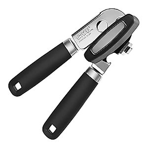 Can Opener Manual, UHIYEE Handheld Can Openers with Magnet, Hand Can Opener with Soft-Handle Grips, Sharp Blade for Smooth Edge, Oversize Effort-Saving Knob