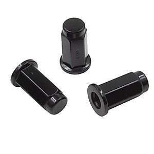 Wheel Accessories Parts Set of 16 Black 10x1.25 Flat Seat ATV & UTV Lug Nuts 14mm Hex - Fits Honda, Suzuki, Arctic Cat, KTM, Yamaha, Can Am, Polaris and Can Am Commander UTV w/Flat Seat Rims