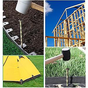 MAOMBO Camping Stakes Tent Pegs 9 Pack 8" Galvanized Non-Rust Metal Edging Spike, Garden Spiral Landscape Piles / Anchors for Paver Edging, Turf Nail, House Construction, Carpentry Nail, Tent Stakes