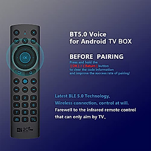 G20BTS Plus Wireless Bluetooth 5.0 Voice Backlit Remote Control Support 2.4G USB Gyroscope IR Learning Remote Control for Android TV Box(G20S Pro Plus)