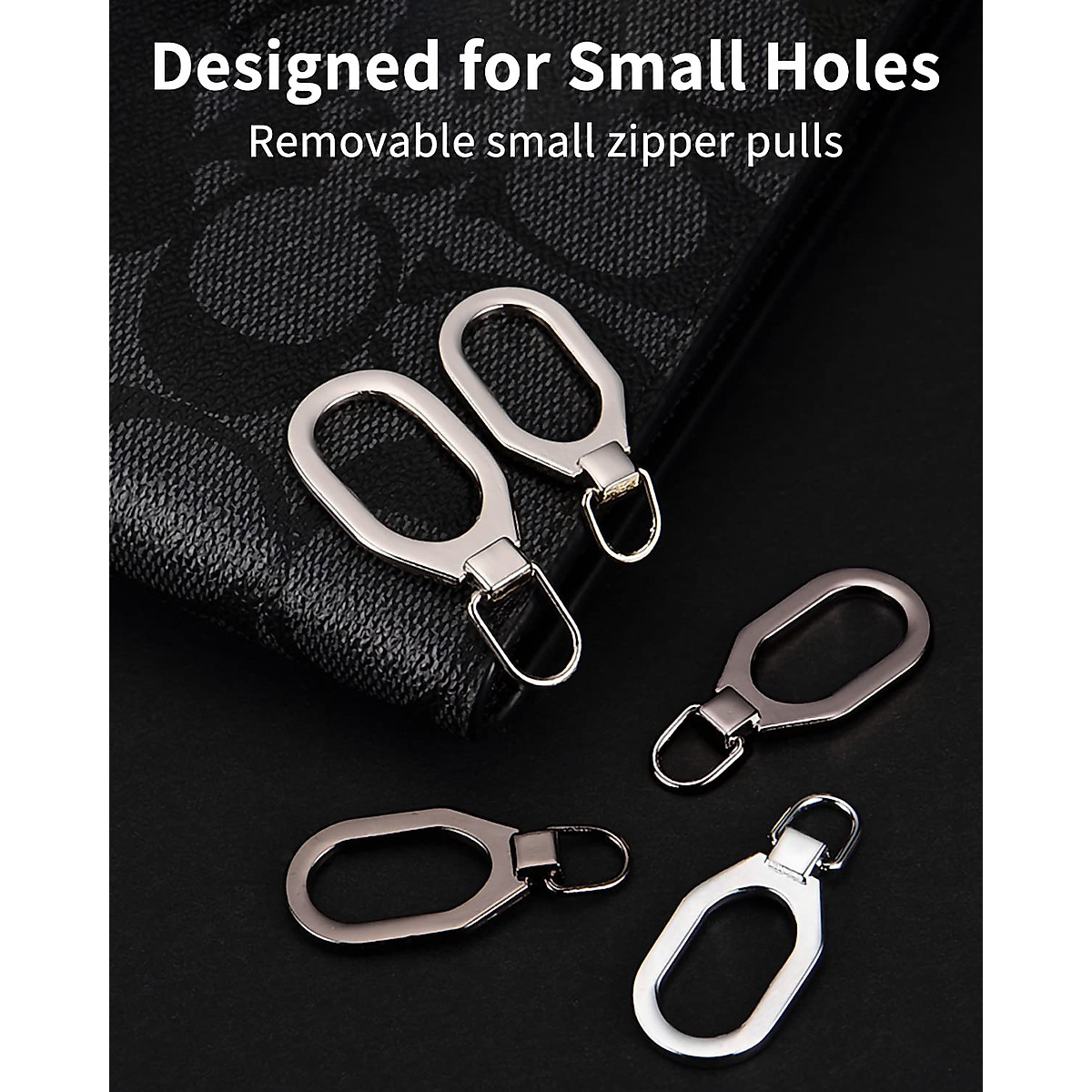 Zipper Pull, Zipper Pull Replacement (32 Pack), Universal Replacement Zipper Pull Kit, Durable Zipper Tab Replacement, Zipper Pulls for Backpacks, Purses, Jackets, Luggage, Boots (4 Styles 4 Sizes)