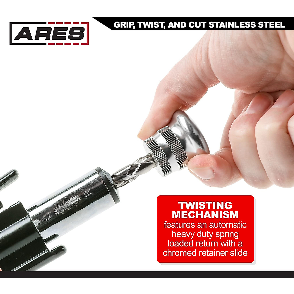 ARES 10009-6-inch Reversible Wire Twister Pliers - Auto Return - Untwist Tool can Grip, Twist, and Cut Stainless Steel Safety Wire on Vehicles, Machinery, and Aircraft