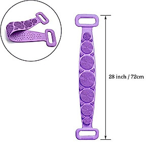 Silicone Bath Body Brush, Exfoliating Silicone Body Back Scrubber, Deep Clean Back Acne & Bacne, Extra Long and Super Soft, Suitable for Women ＆ Men