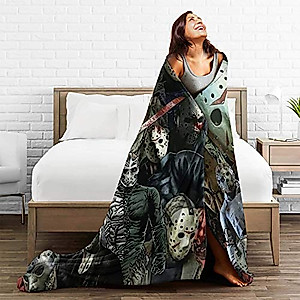 Blanket Anti Pilling Throw Fleece Flannel Jason-Voorhees Lightweight Super Soft Cozy Bedspread Living Room Women Adults and Kids Gifts All Seasons for Bed Sofa 60"x50"