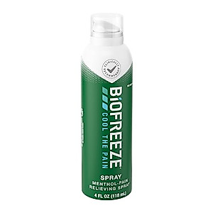 Biofreeze Pain Relief Spray, Arthritis Pain Reliever, Knee & Lower Back Pain Relief, Sore Muscle Relief, Neck Pain Relief, Pharmacist Recommended, FSA Eligible, 4 FL OZ Biofreeze Menthol Spray