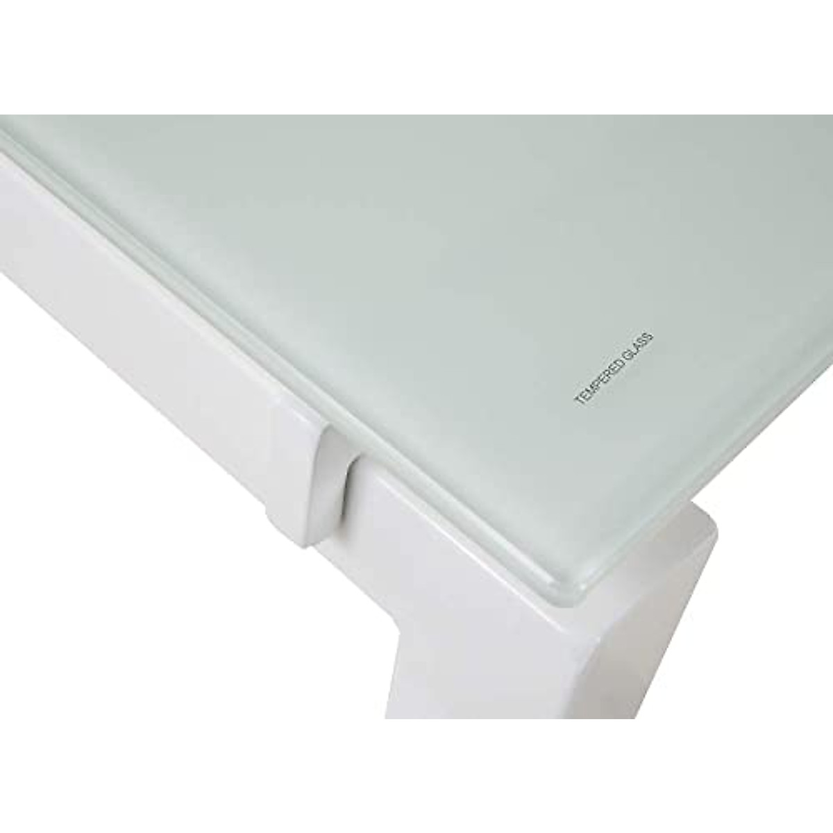 Signature Design by Ashley Baraga Contemporary Glass L-Shaped Home Office Desk, White