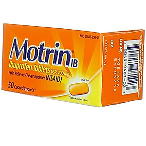 Motrin IB Ibuprofen Tablets, 200 Mg, 50 Count (Pack of 2)