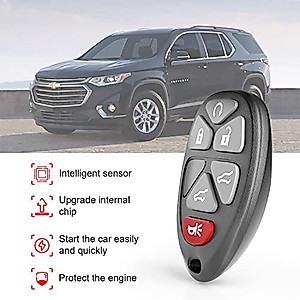 Car Key Fob Keyless Entry Remote fits 2007-2014 Chevy Tahoe Suburban, 2007-2014 GMC Yukon, Cadillac Escalade OUC60270, OUC60221, Set of 2