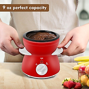 OFFKITSLY Fondue Pot Set, Mini Electric Fondue Pot Set for Melting Chocolate Cheese, Chocolate Meting Pot fondue maker with Dipping Forks For Holiday Christmas Birthday Gift