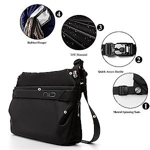 NIID Slim Sling Bag for Men, Anti Theft Crossbody Bag Small Waterproof Cross Body Sling Chest Bag Shoulder Backpack(Black)…