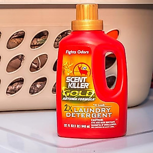 Scent Killer Gold Autumn Formula Odor Eliminator Laundry Detergent for Hunting Gear, 32 Fluid Ounces
