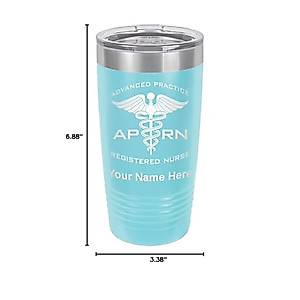 LaserGram 20oz Vacuum Insulated Tumbler Mug, APRN Advanced Practice Registered Nurse, Personalized Engraving Included (Light Blue)